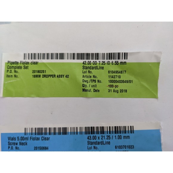 Schott | Accessories | Schott 5 Ml Fiolax Clear Screw Neck Vials W8mm ...